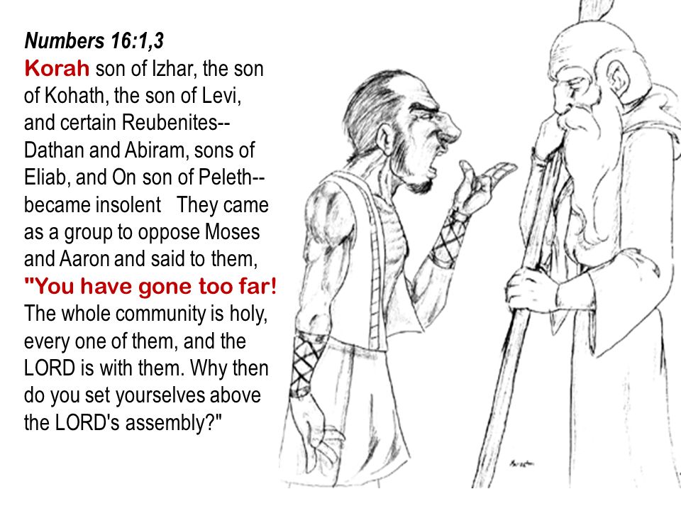 Korah Numbers Rebellion Moses Why Read Sketch Coloring Page